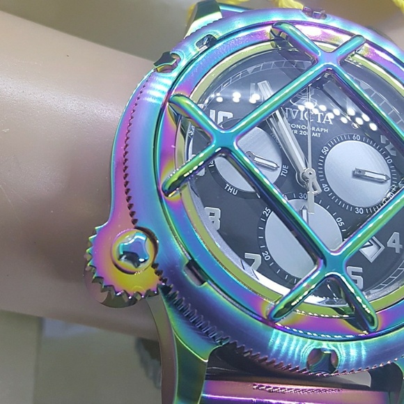 Invicta | Accessories | Left In Stocknew Iridescent Steel Caged Watch ...